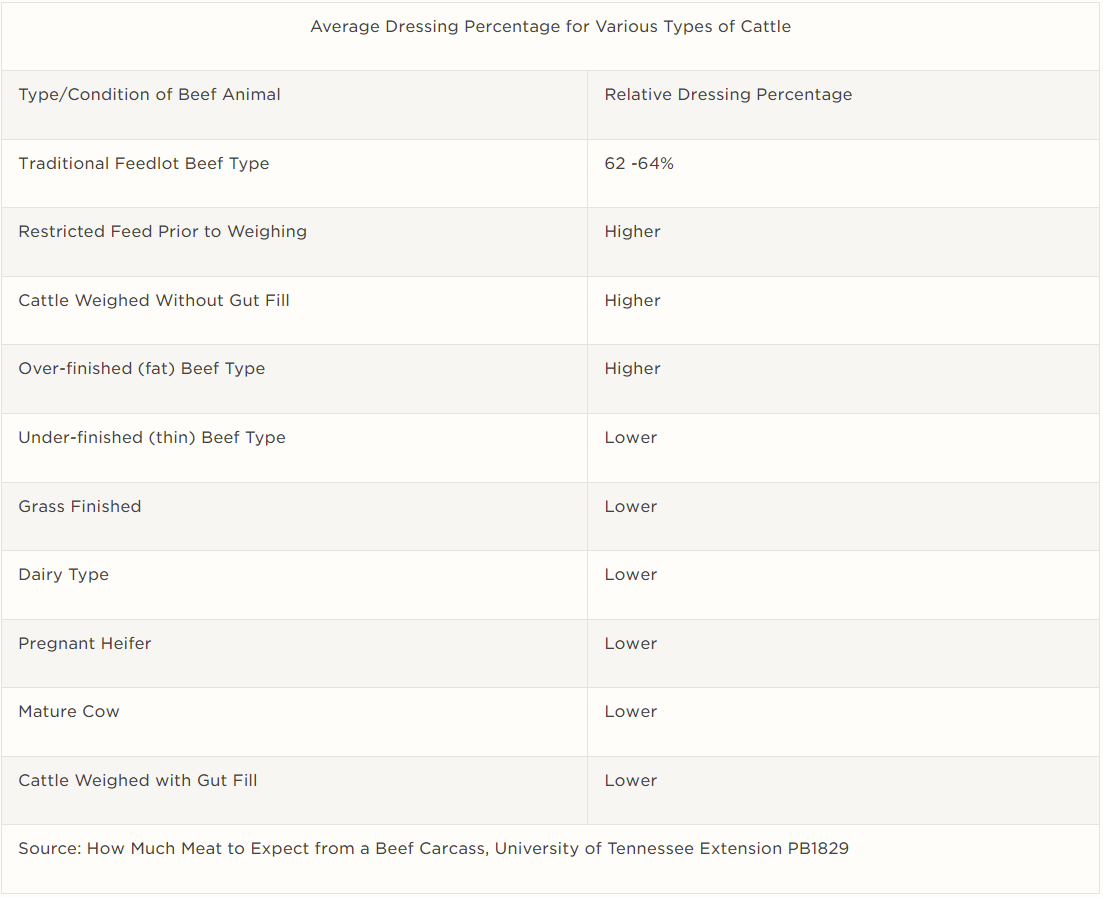 How Many Pounds of Meat Can We Expect From A Beef Animal? | Drovers